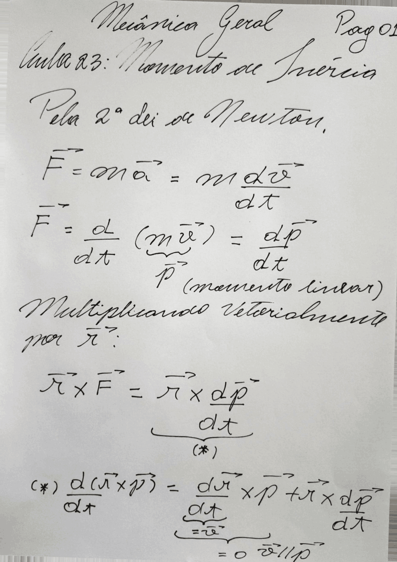 Momento De Inercia Nota De Aula Docsity