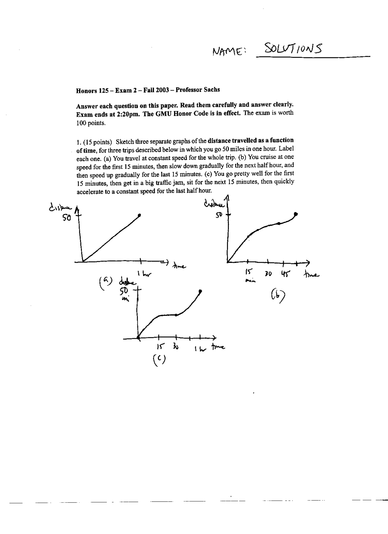 Solutions Exam 2 Calculus For Liberal Arts Hnrs 125 Docsity