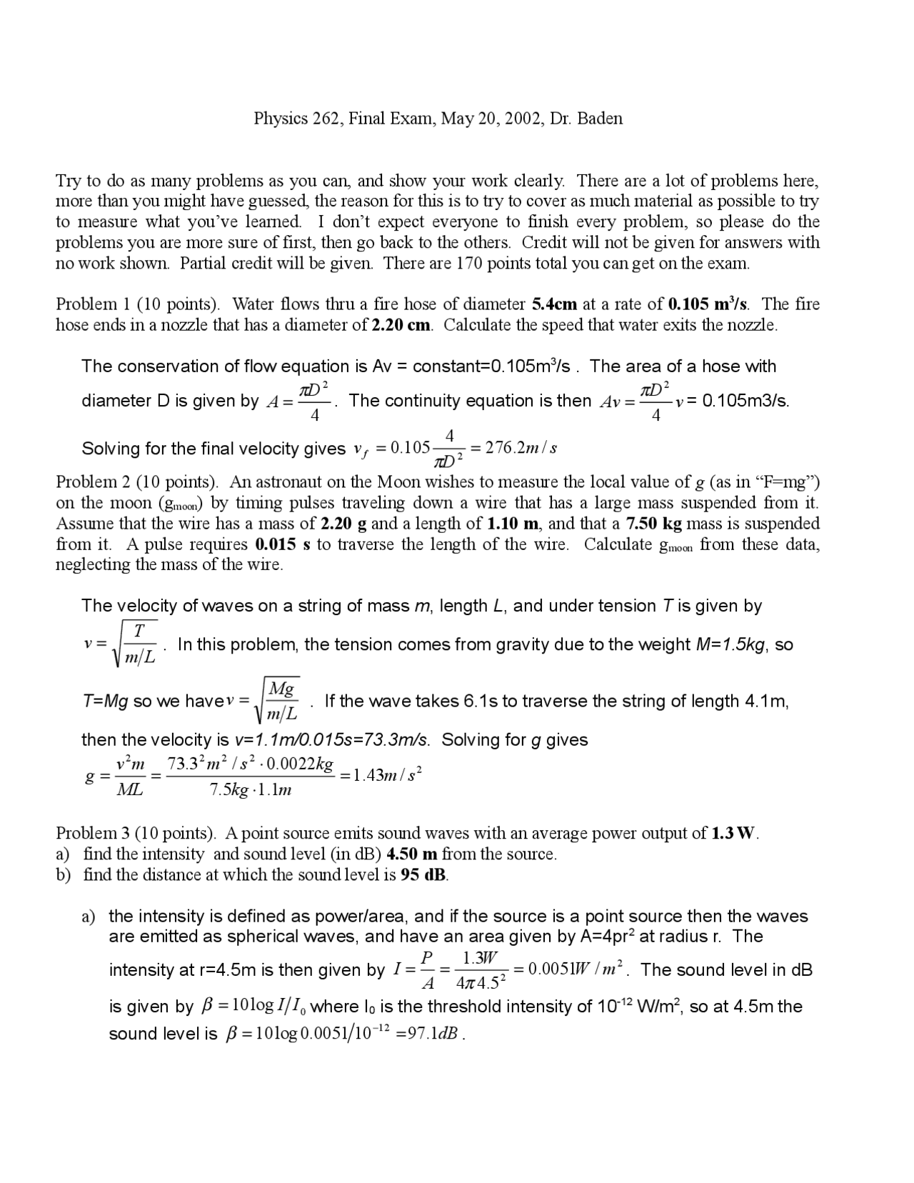 14 Problems On Capacitance Resistance Final Exam Phys 262 Docsity