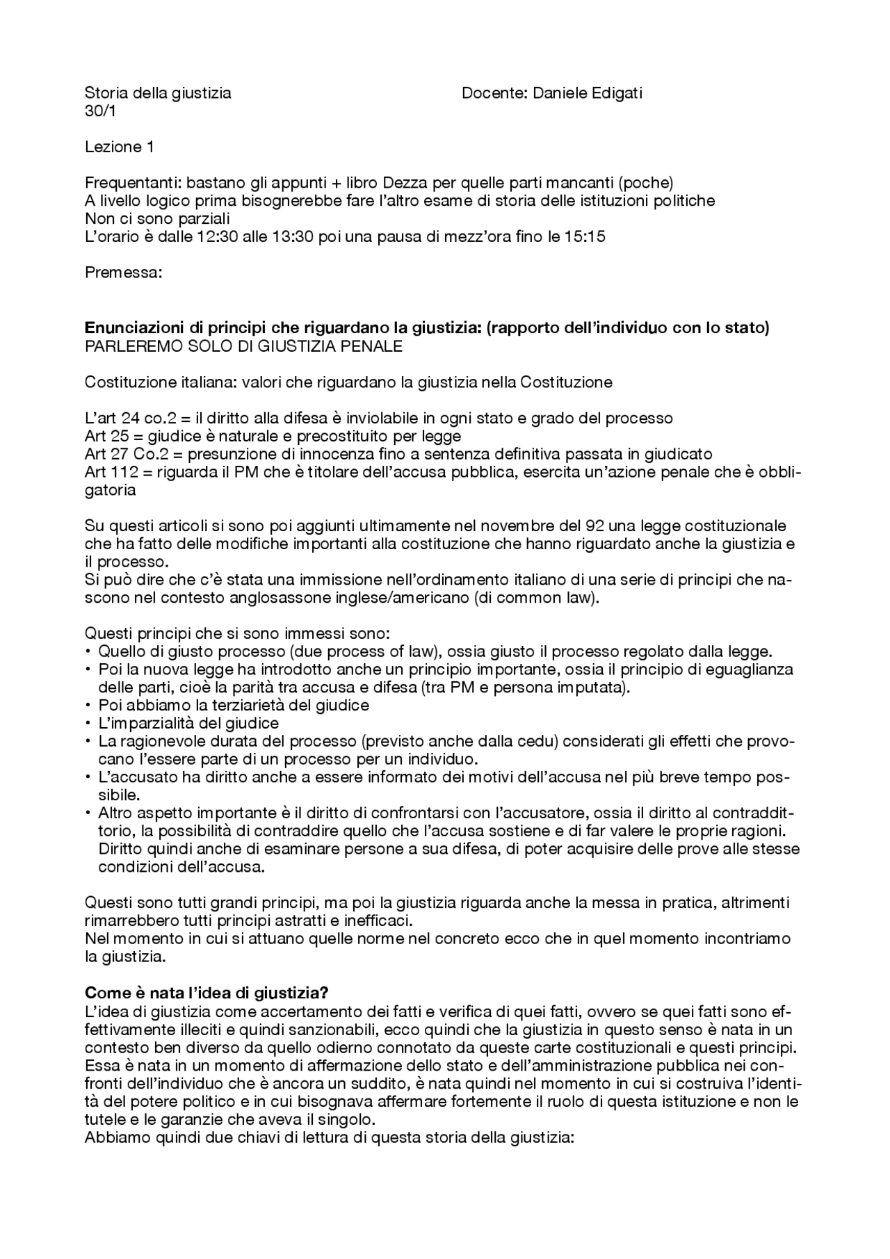 Appunti Completi Di Storia Della Giustizia Docsity