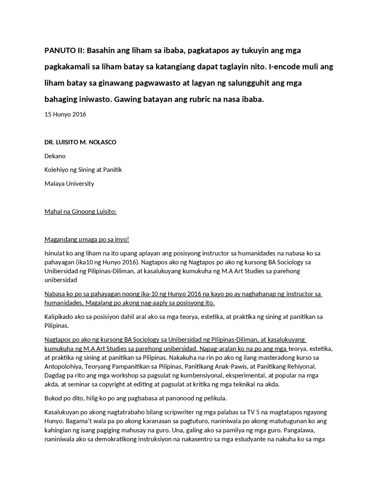 inobasyon filipino shs | Study notes English | Docsity