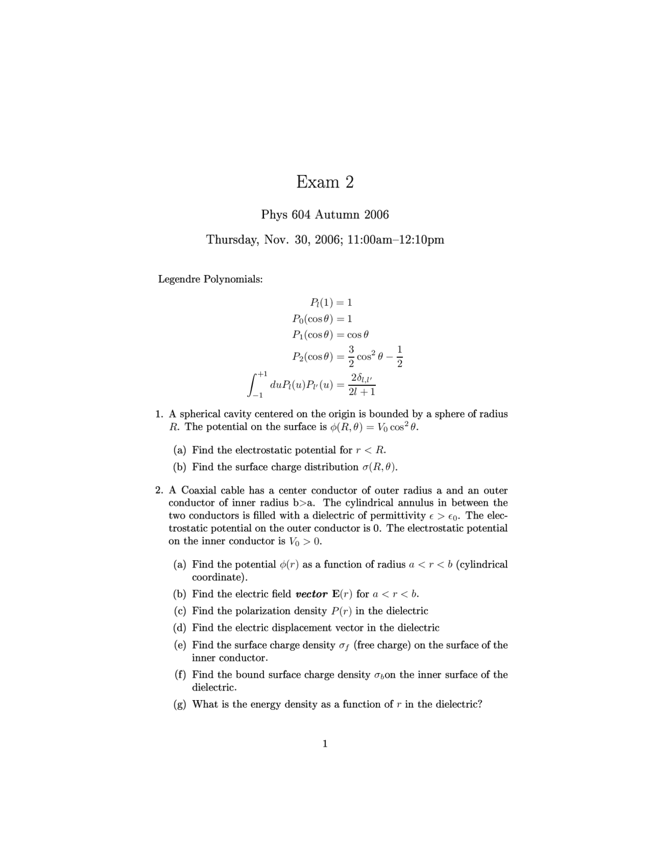 Old Examination 2 With Resolution Classical Electrodynamics I Phys