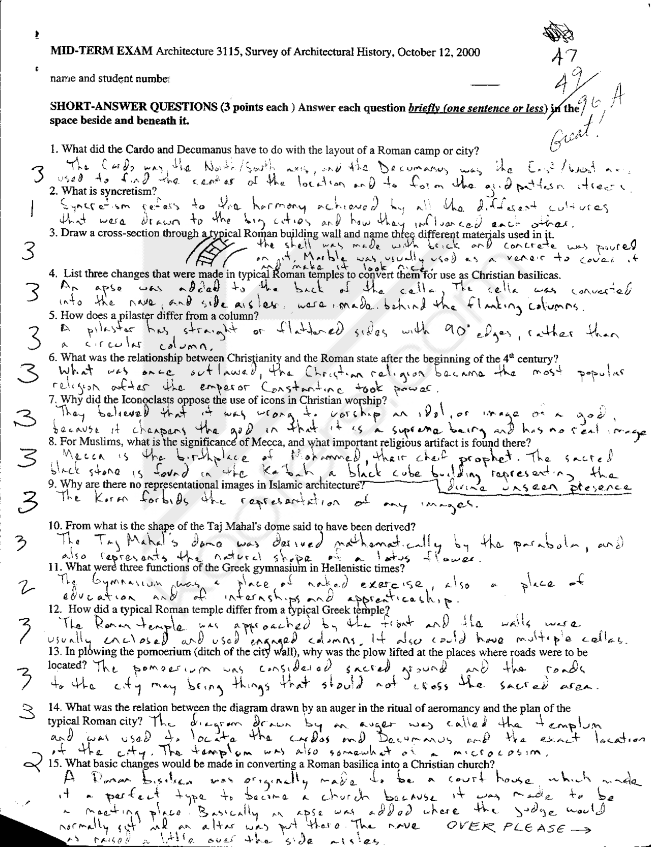Mid Term Exam With Solution History Of Architecture Arch 3115 Docsity