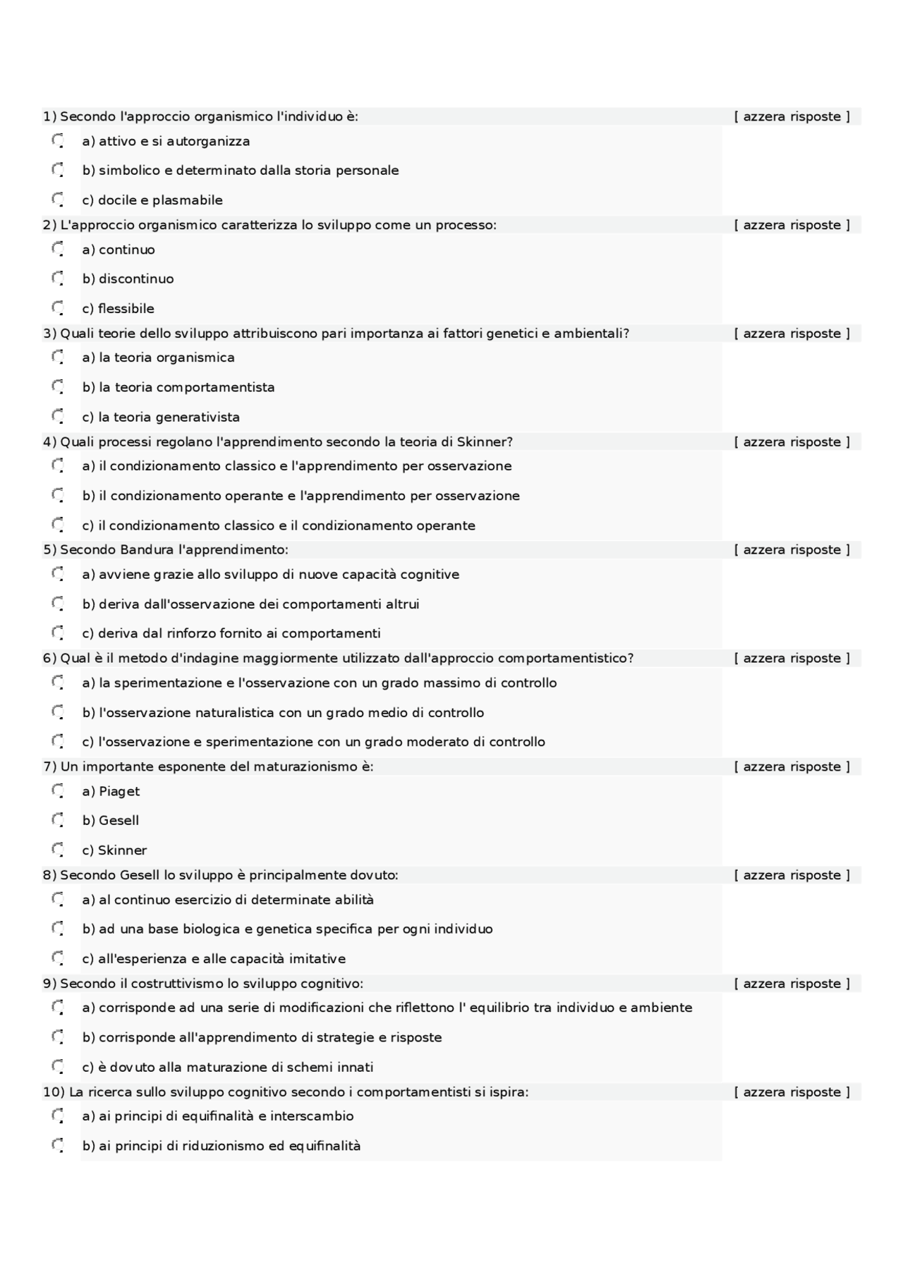 Test Di Psicologia Generale Docsity