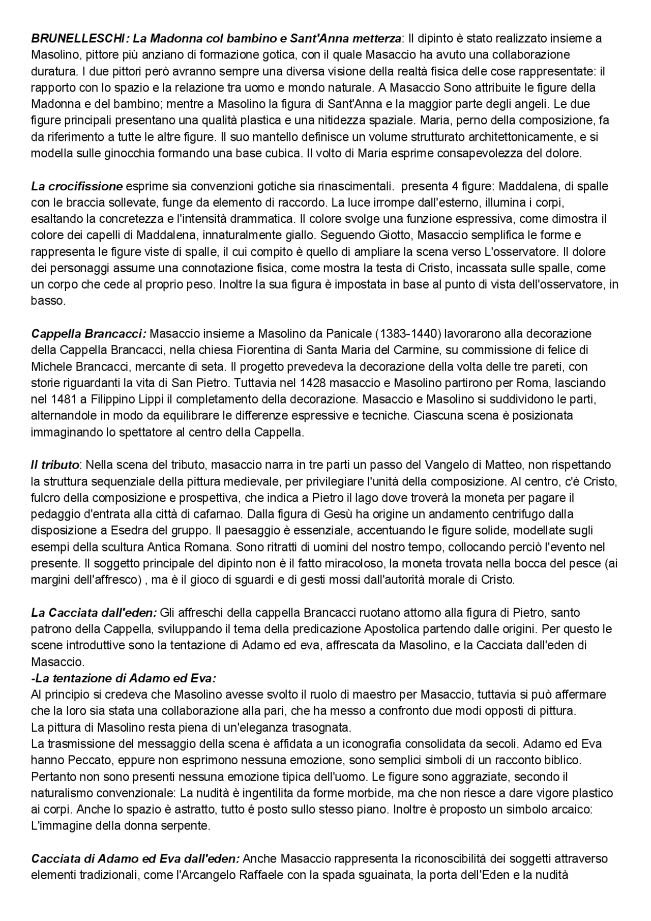 Brunelleschi, Alberti e Piero della Francesca (Arte) - Docsity