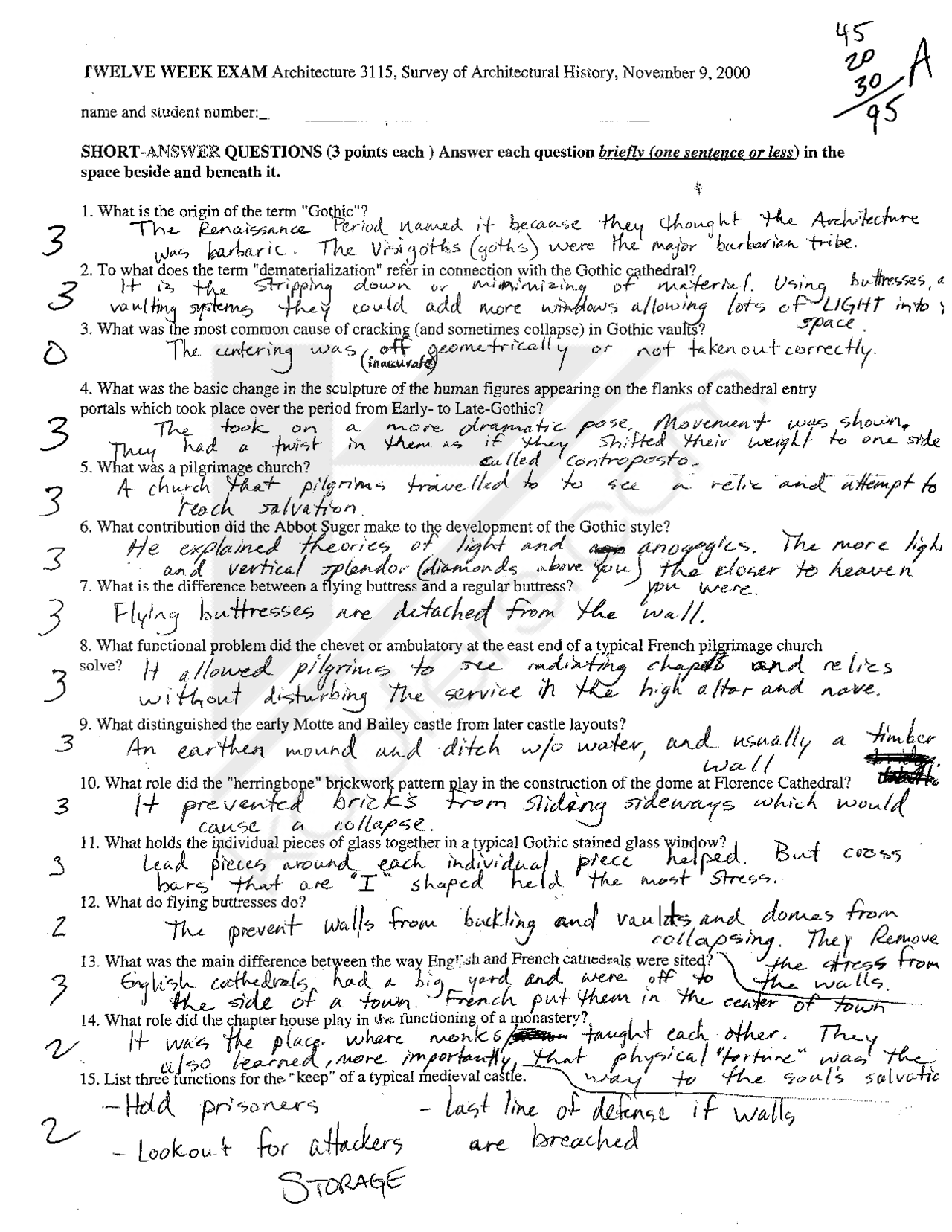 History Of Architecture Short Answers Questions Arch 3115 Docsity