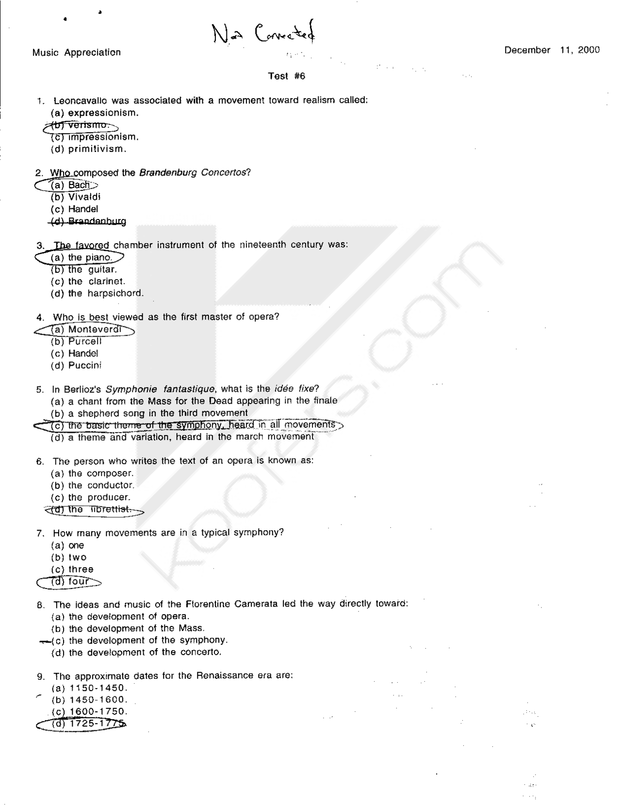 Solved 52 Mcqs For Exam 6 Music Appreciation Mus 1104 Docsity