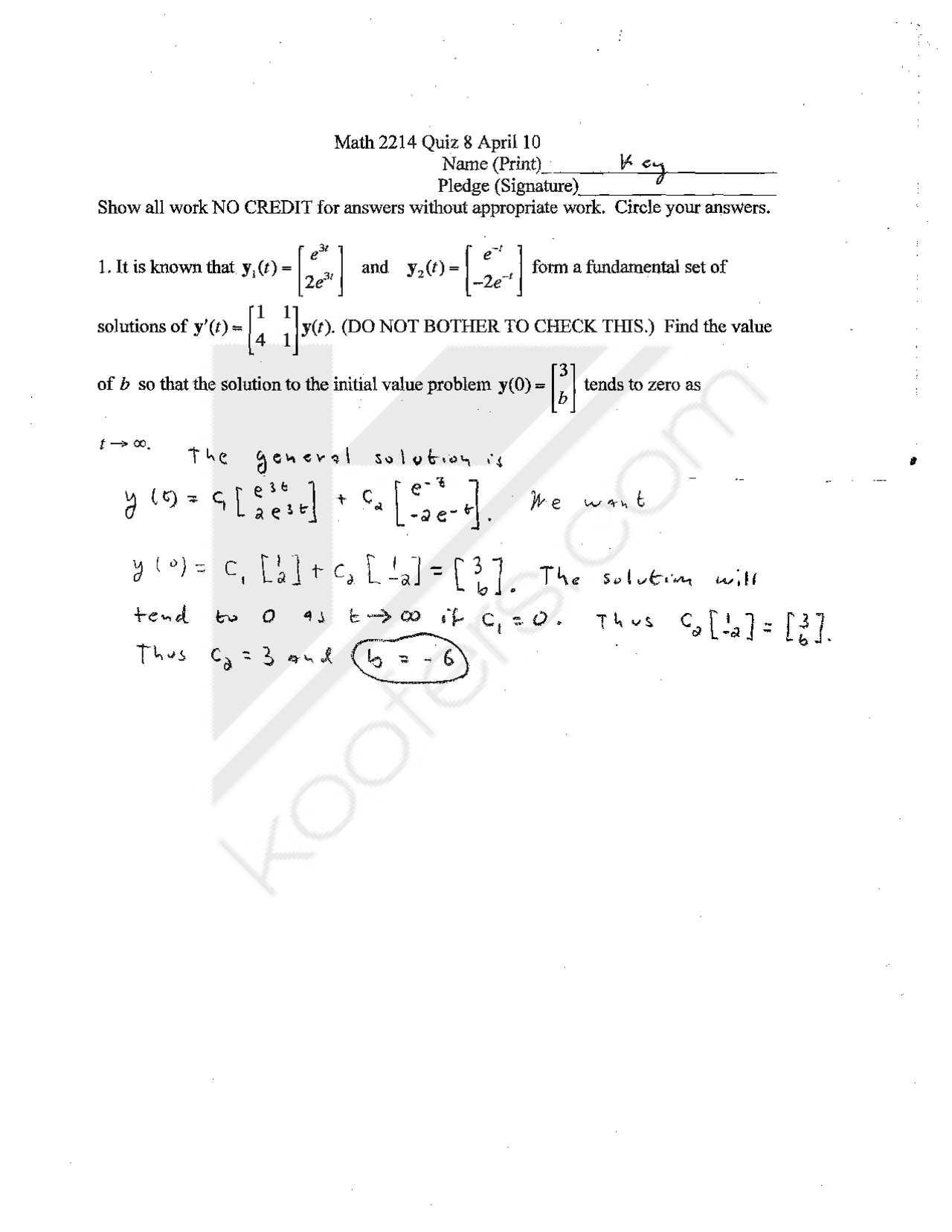 Quiz 8 Questions With Solution Introduction To Differential Equation