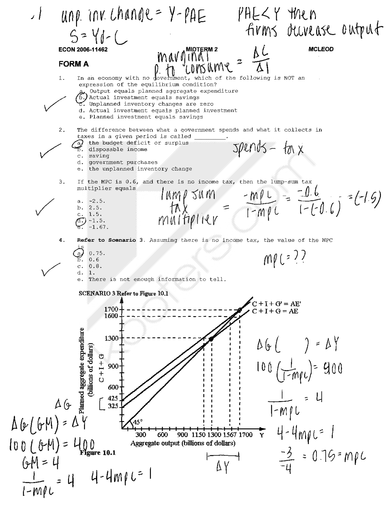 Principles Of Economics Exercises Solved For Midterm Exam Econ 2006