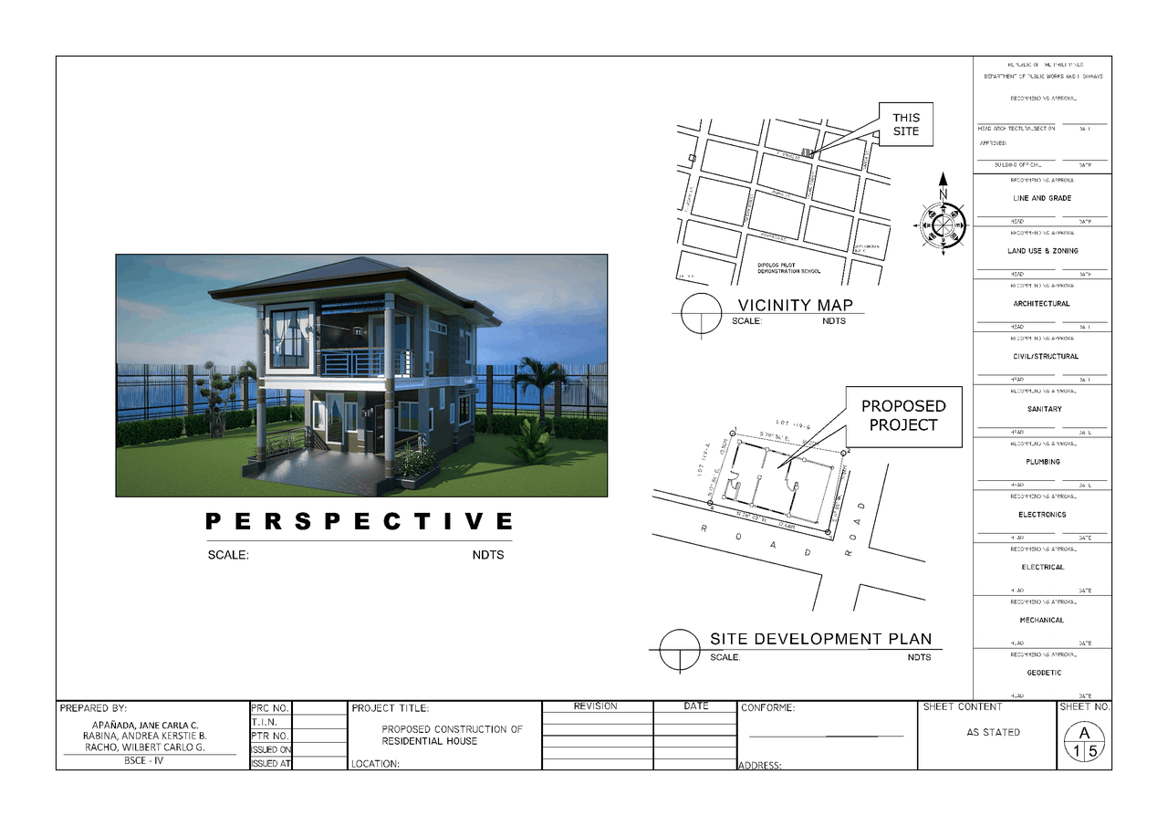 Perspective of Two Storey Residential - Docsity