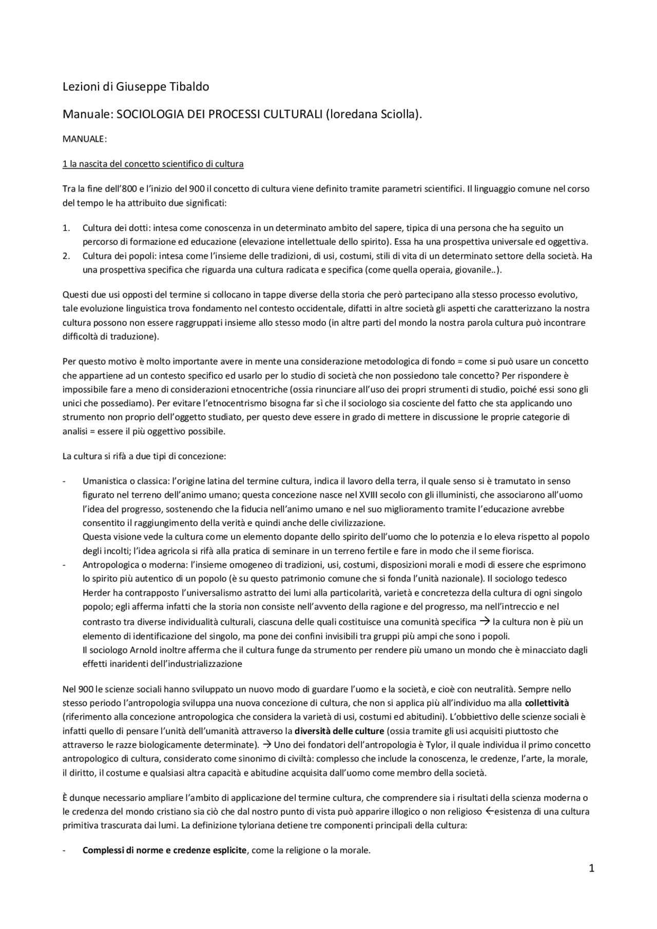 Sociologia Dei Processi Culturali Sciolla E Torrioni Docsity
