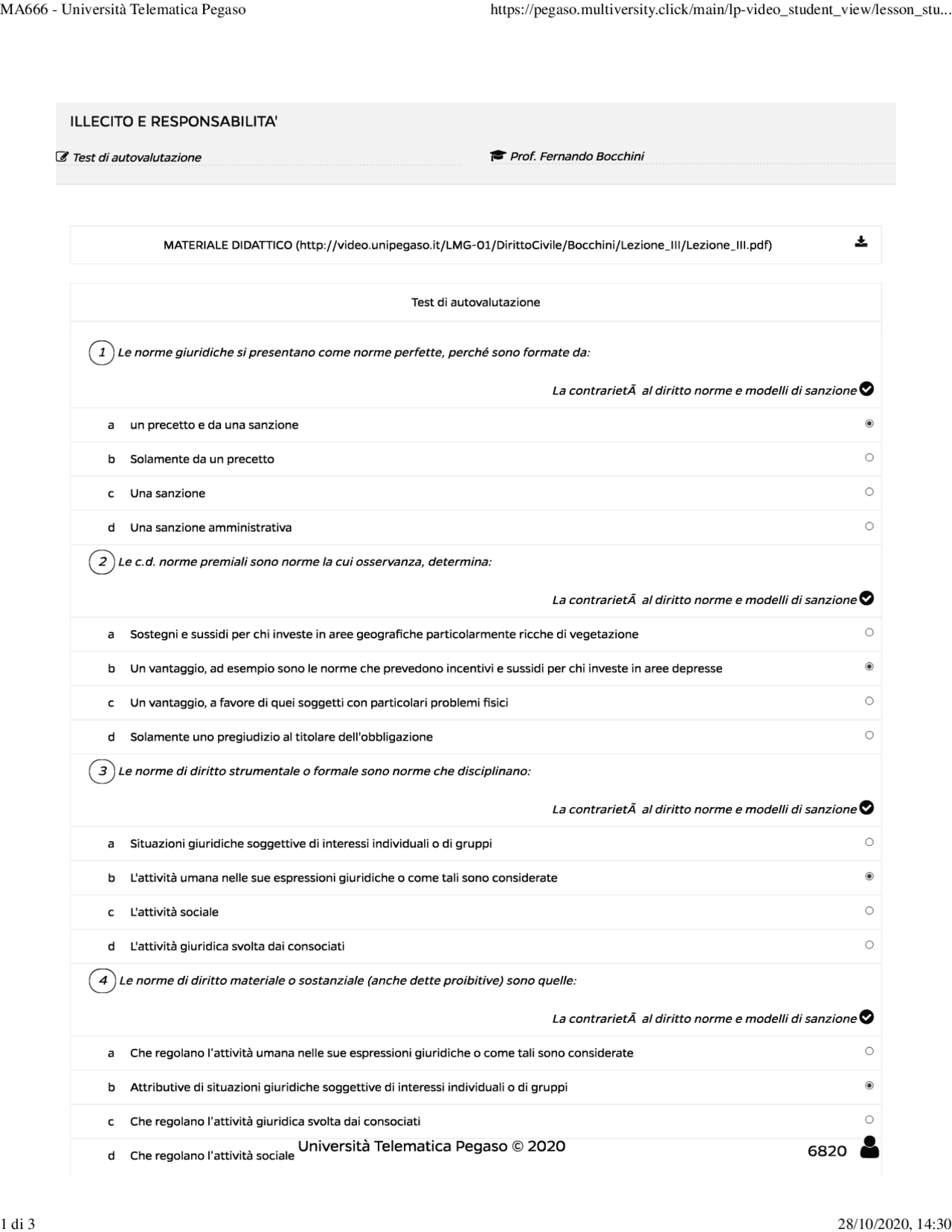 Test Autovalutazione Docsity