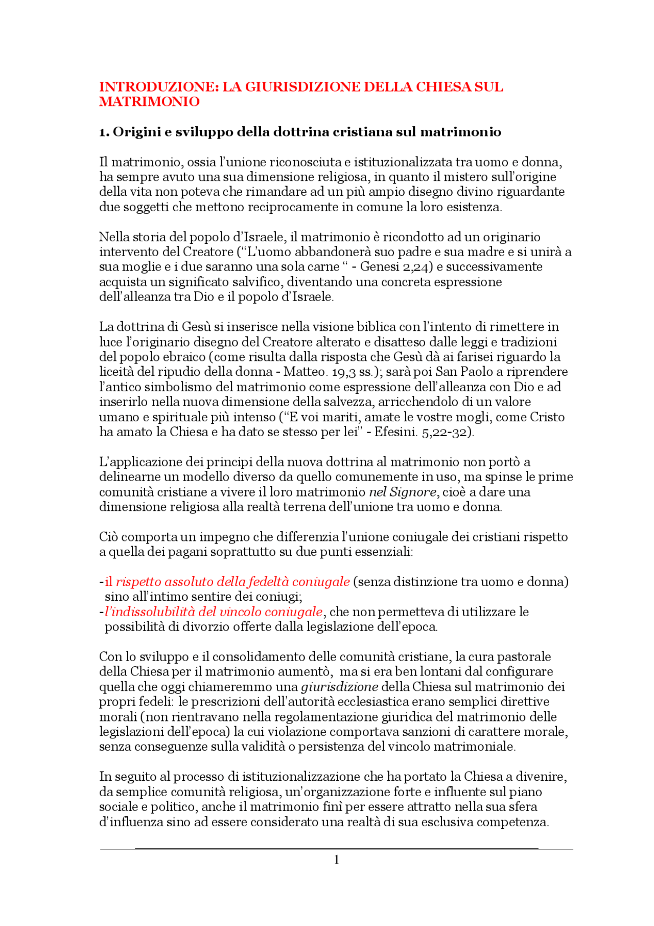 Riassunto Testo Per Diritto Canonico Matrimonio Canonico Docsity