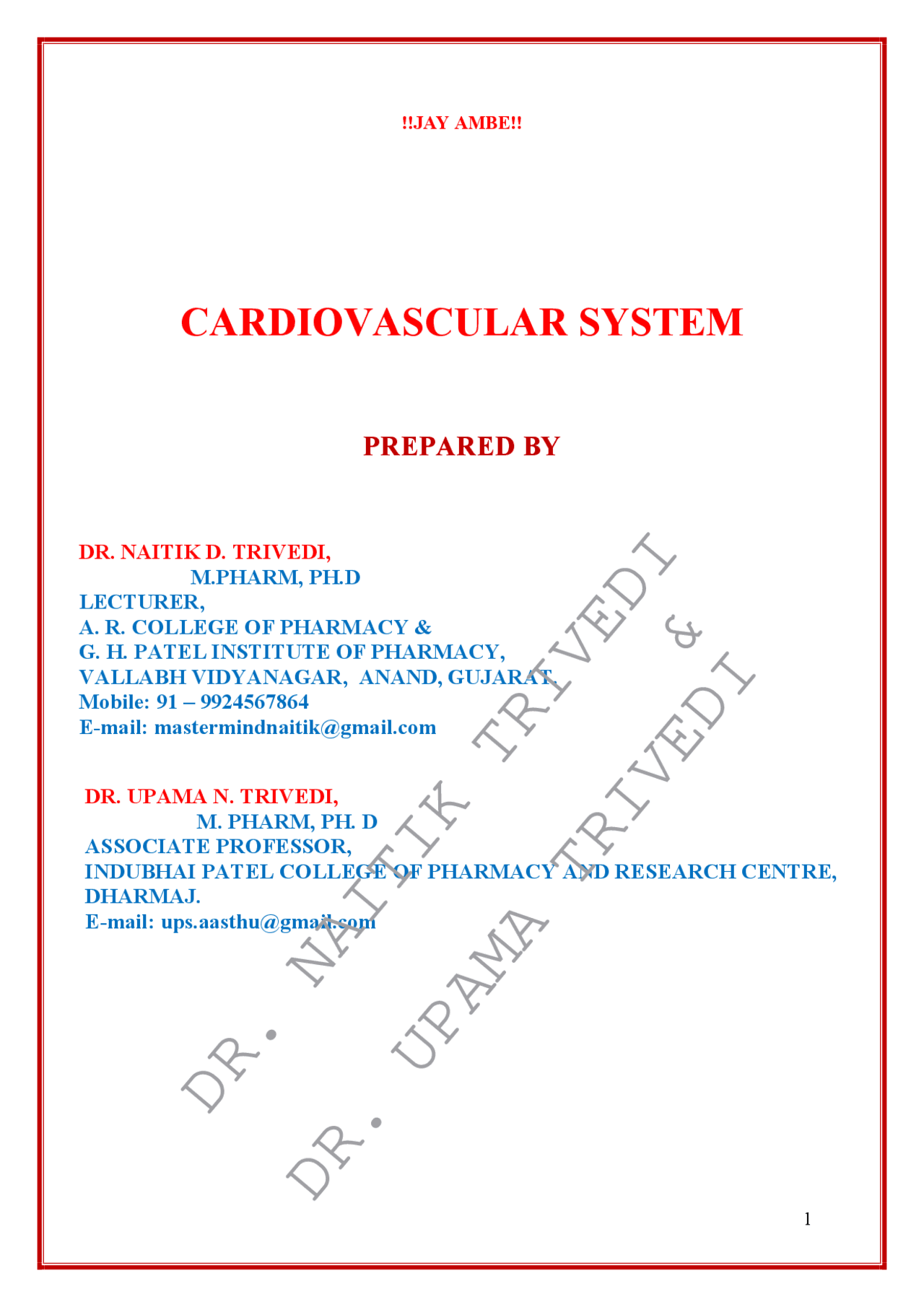 Cardiovascular system - Docsity