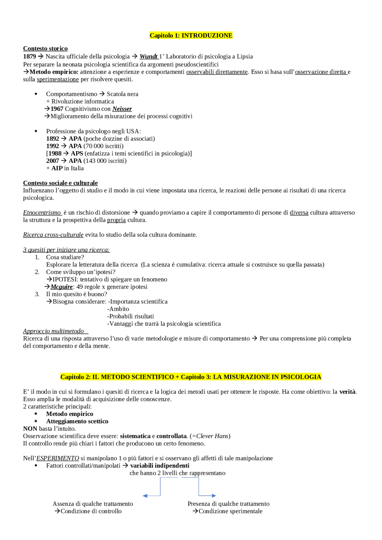 Riassunto Metodologia Docsity