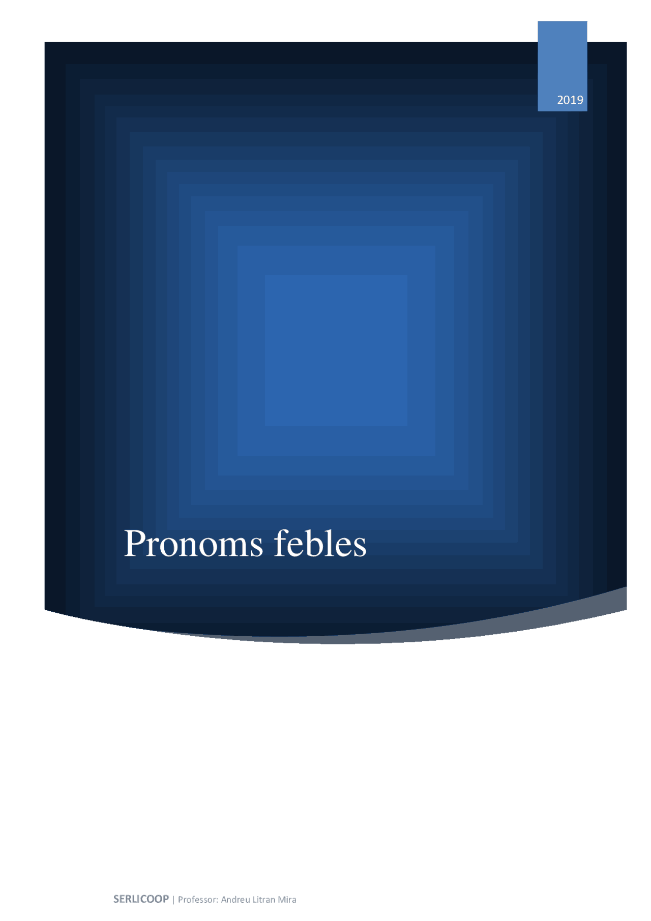 Pronoms Febles Valencià Apuntes De Idioma Catalán Docsity