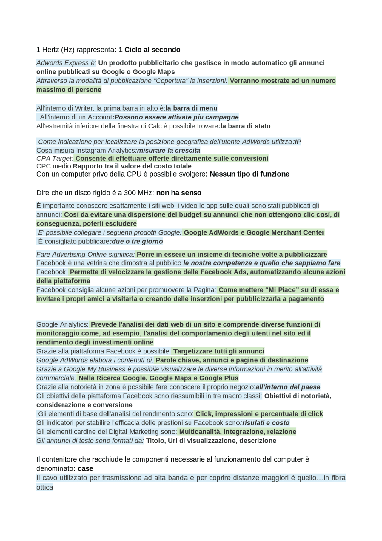 Informatica Abilitazione Docsity