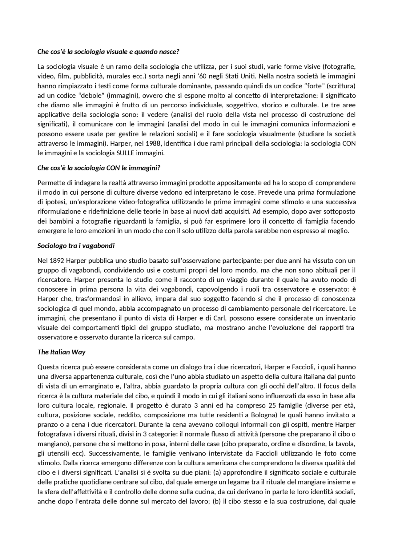 Domande Frequenti Sociologia Visuale Alpini Docsity