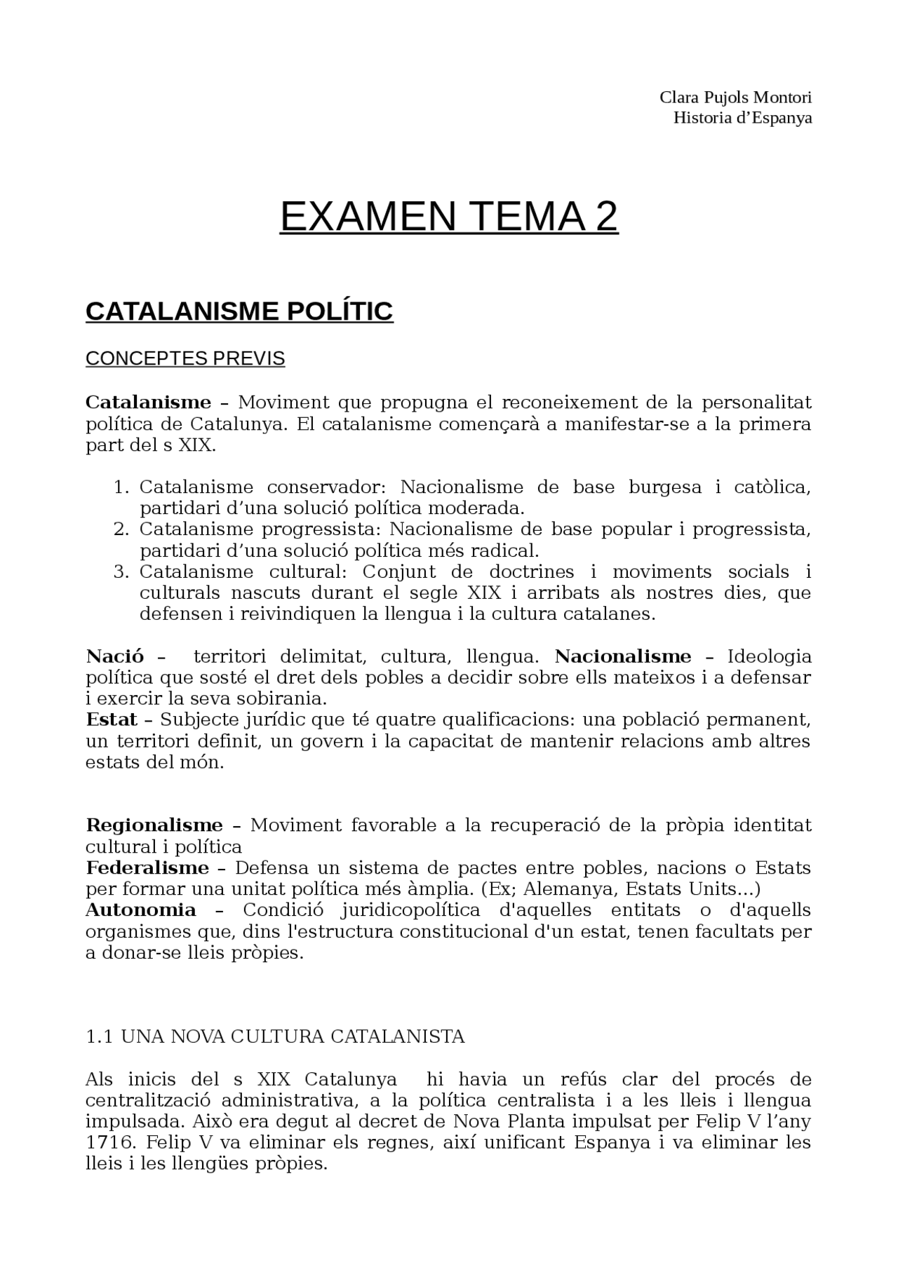 Tema 2 Catalanisme Polític Docsity