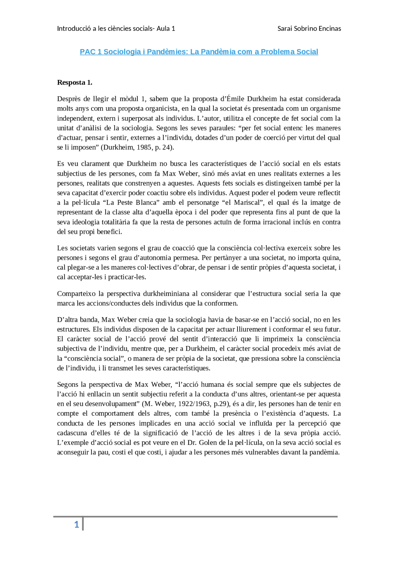 Pac 1 Intr CiÈncies Socials Nota C Docsity