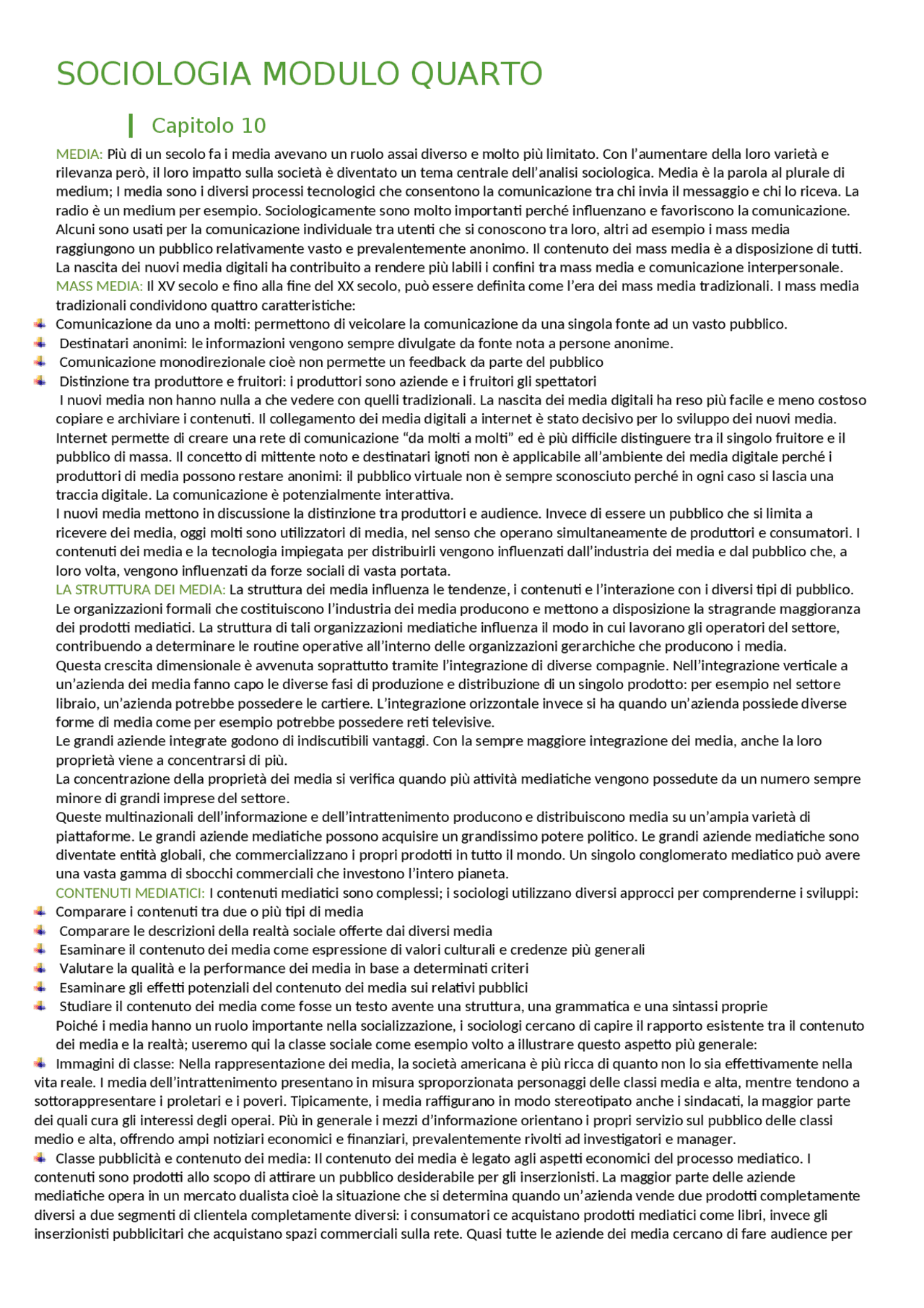 Sociologia Generale Modulo Quarto Docsity