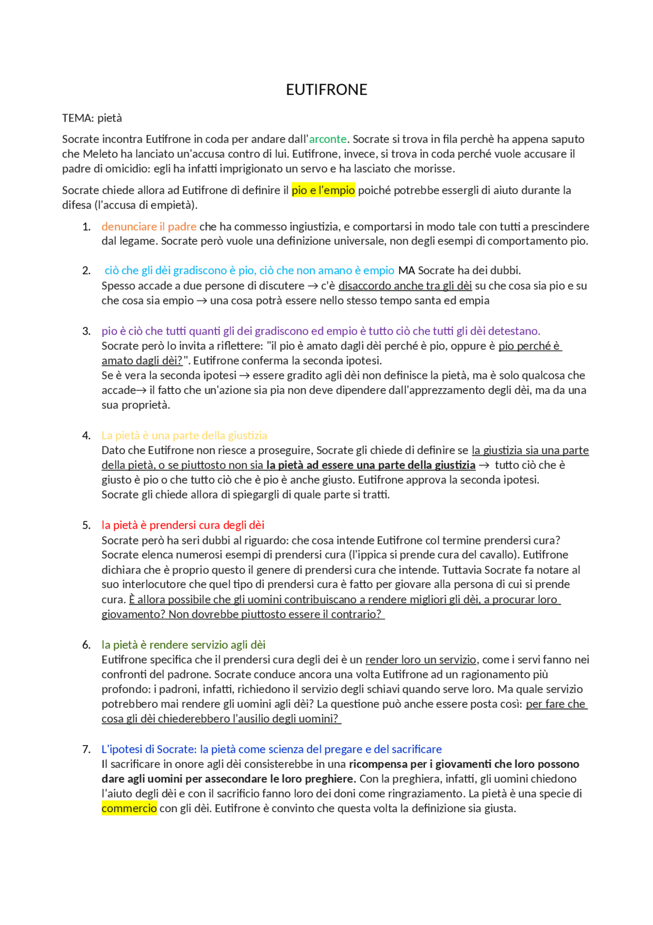 Riassunto Delleutifrone Docsity