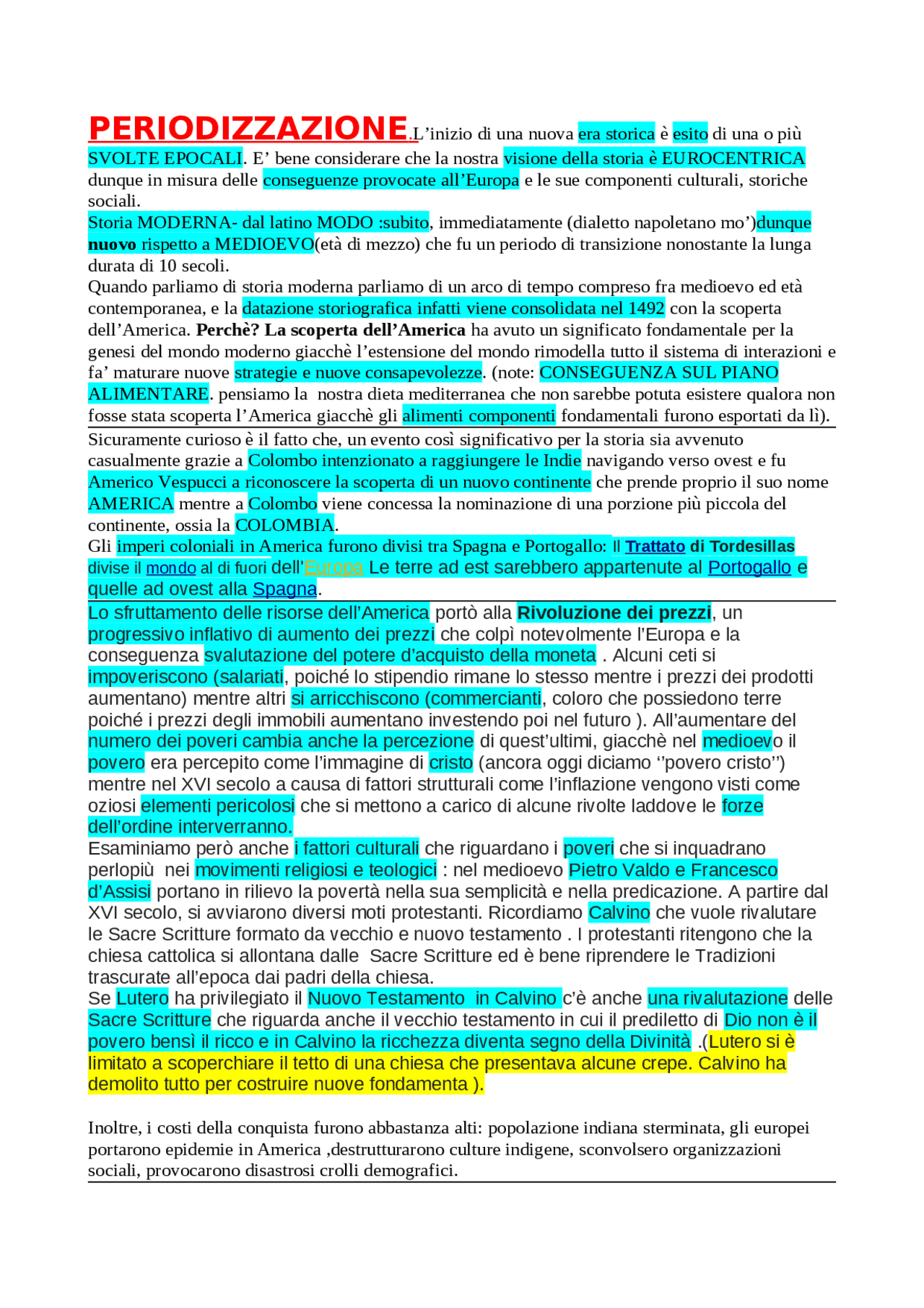 Esame Di Storia Moderna Docsity