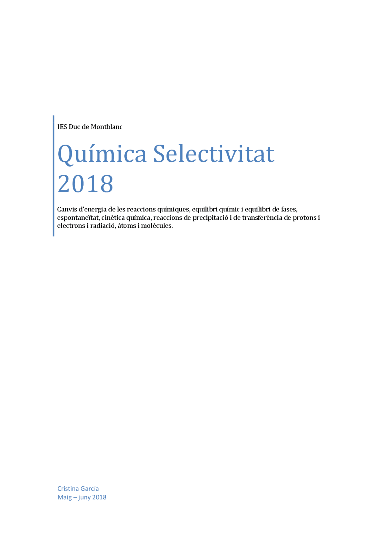 Quimica Selectividad Docsity