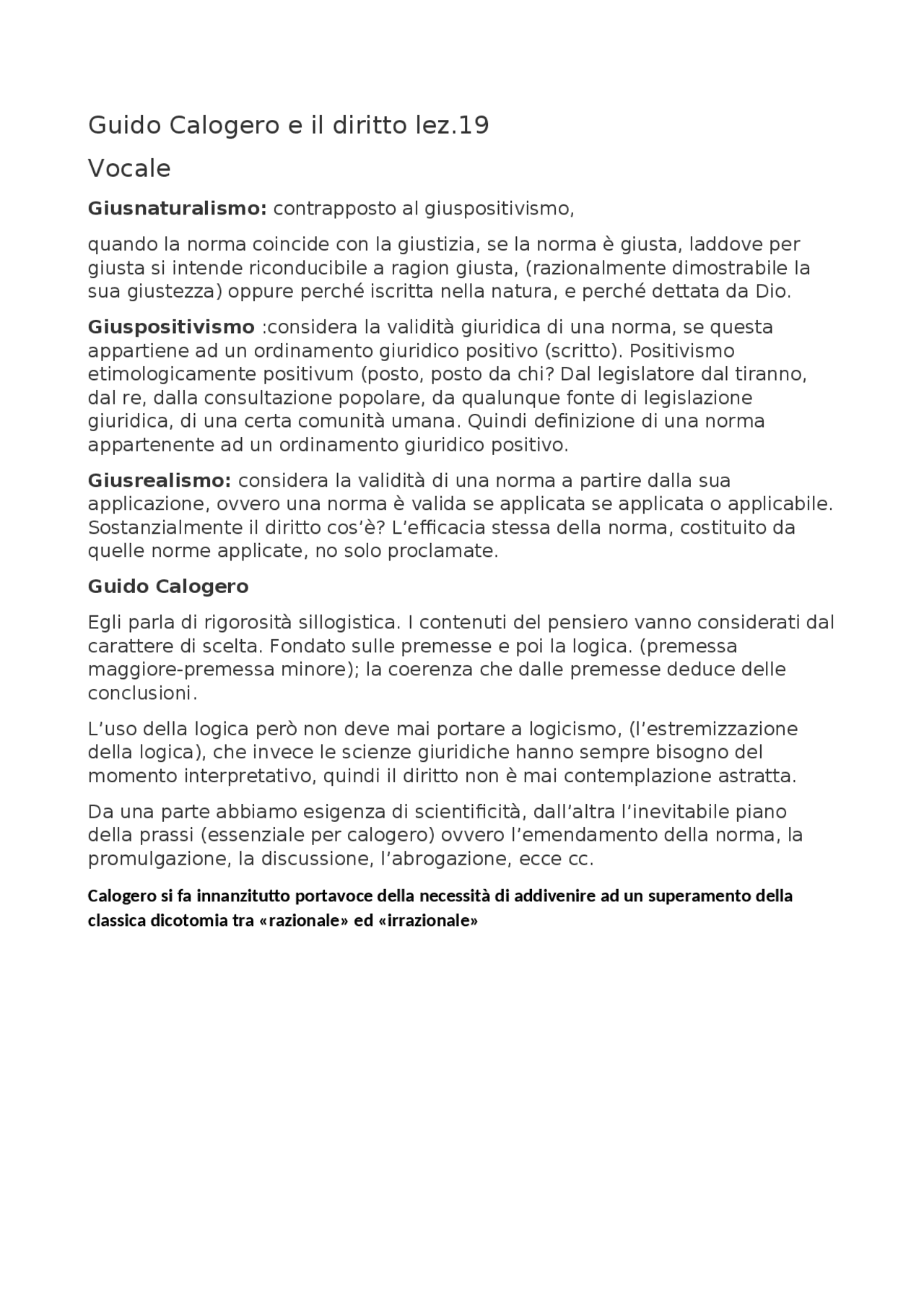 Riassunto Cap 19 Guido Calogero E Il Dirittodocx Docsity
