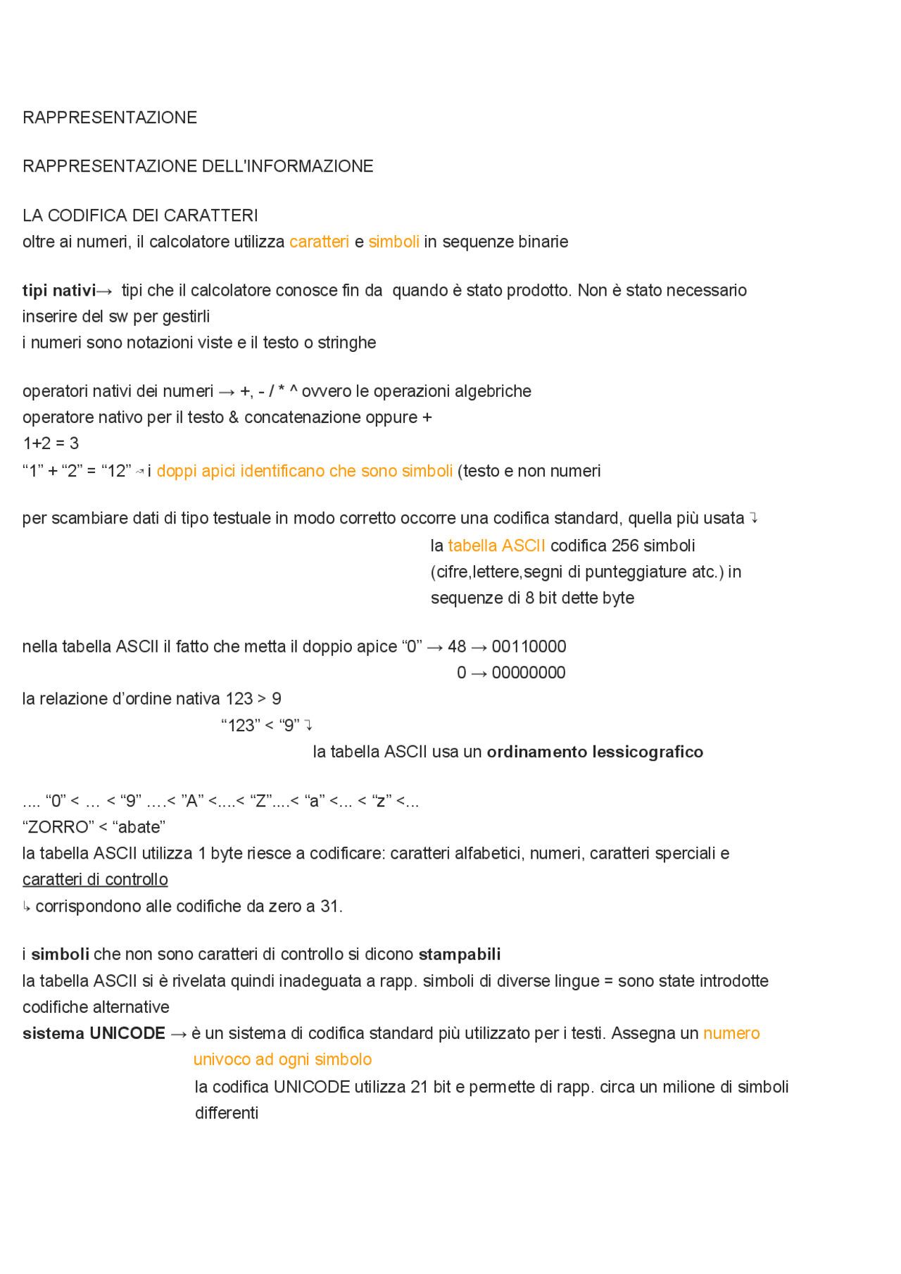 Appunti Rappresentazione Non Numerica Docsity