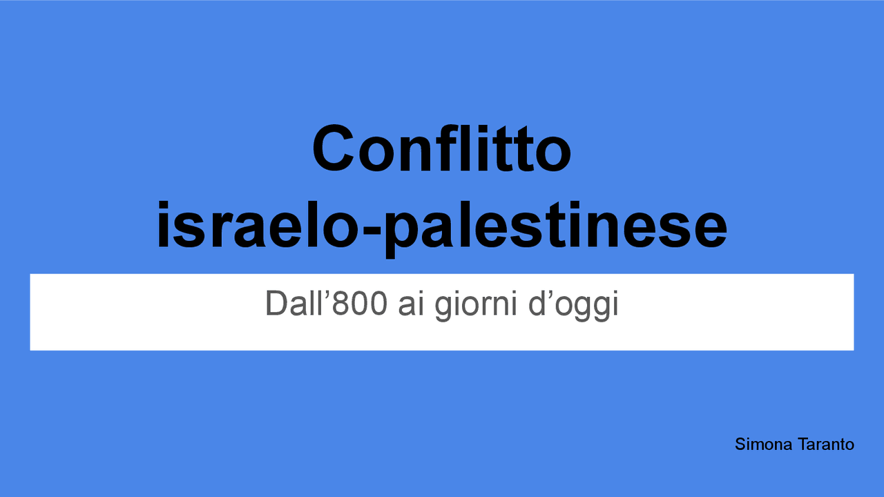 Riassunto Conflitto Israelo Palestinese Power Point Docsity