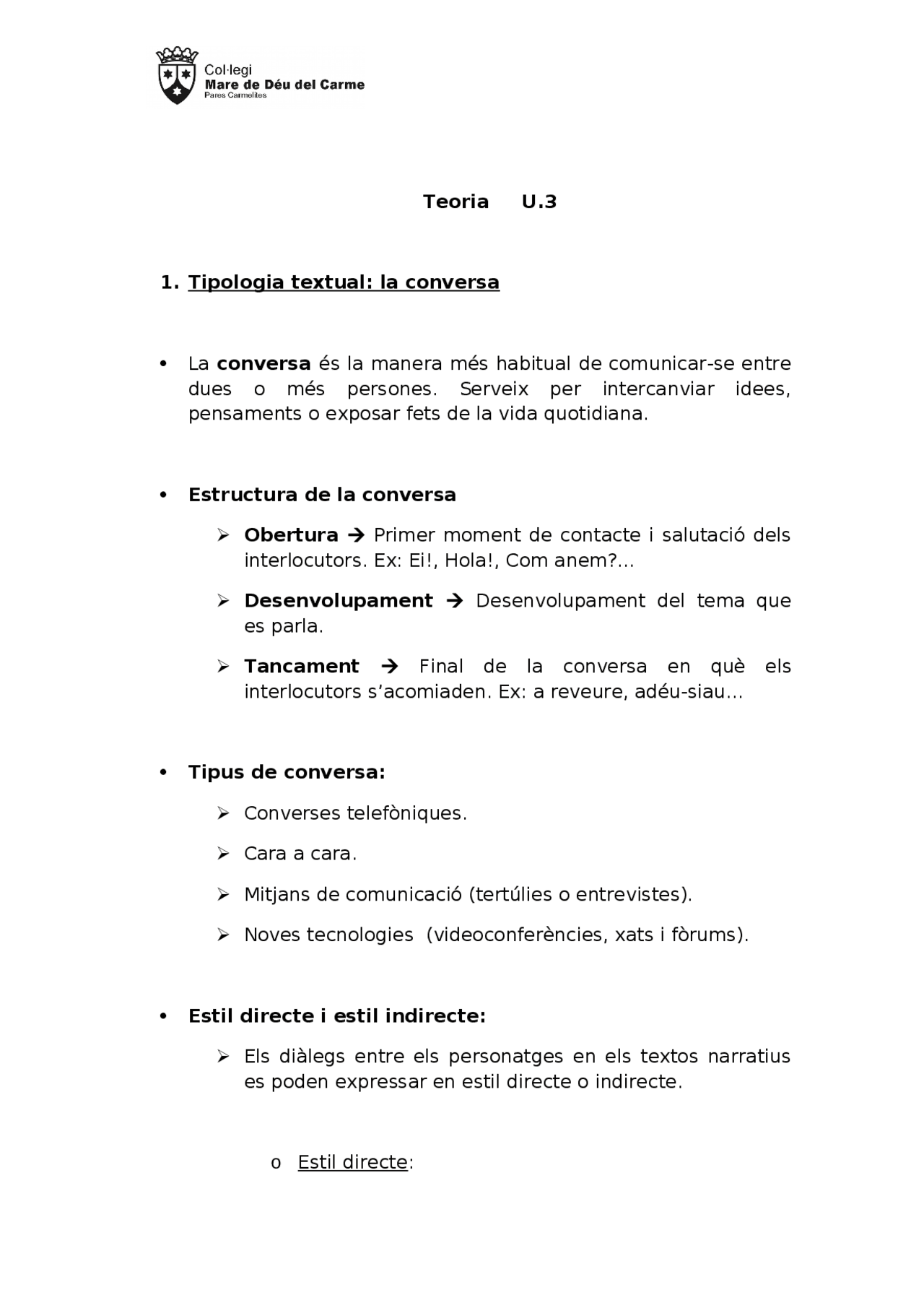 Apunts Llengua Catalana Unitat 3 Docsity