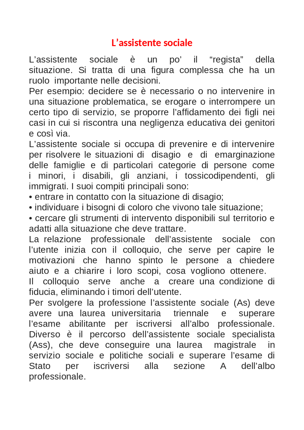 Le Figure Socio Assistenziali Appunti Di Psicologia Docsity