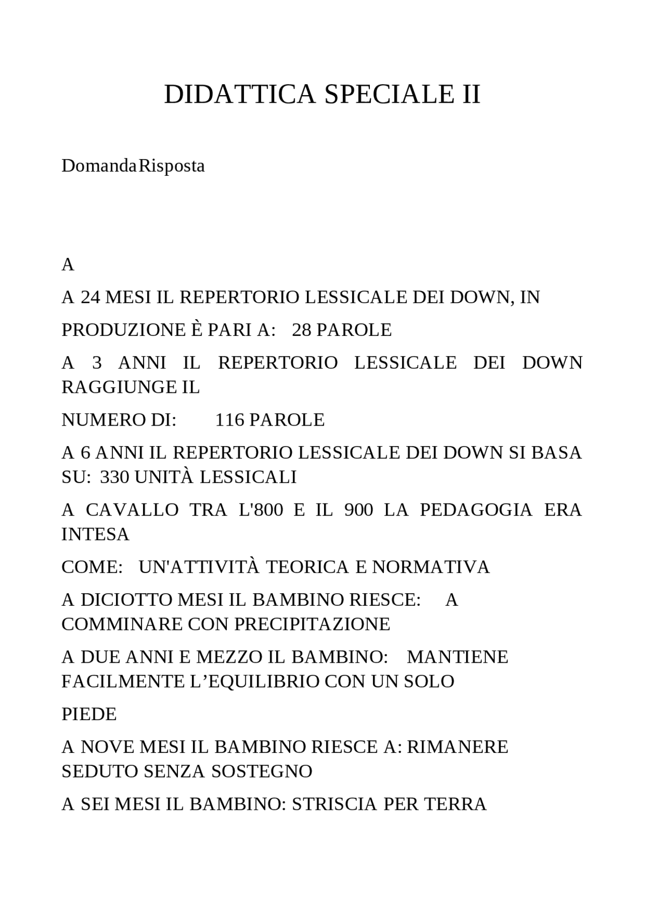 Test Domande Didattica Speciale Ii Università Pegaso Prove Desame