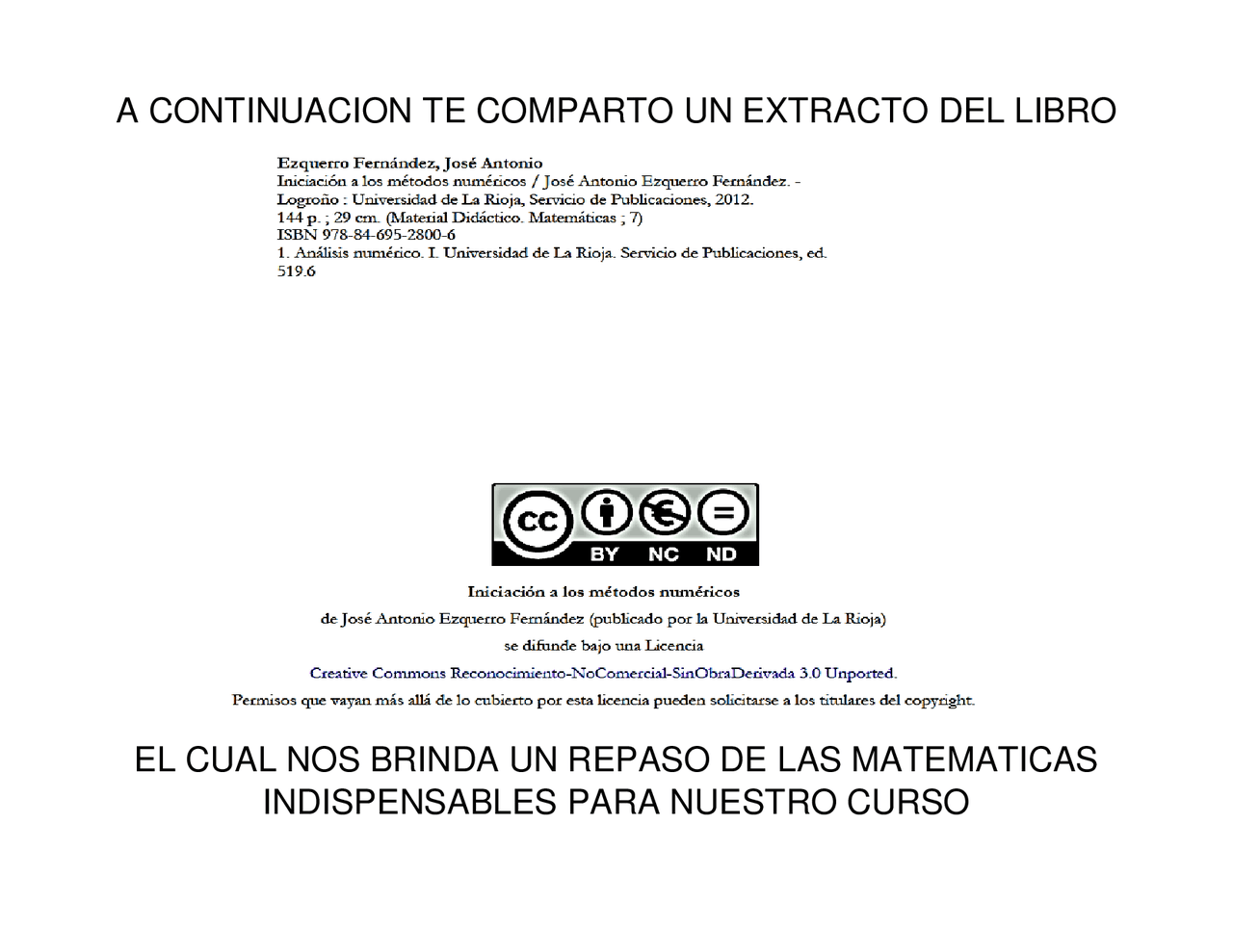 Repaso Matematico Analisis Numerico Docsity