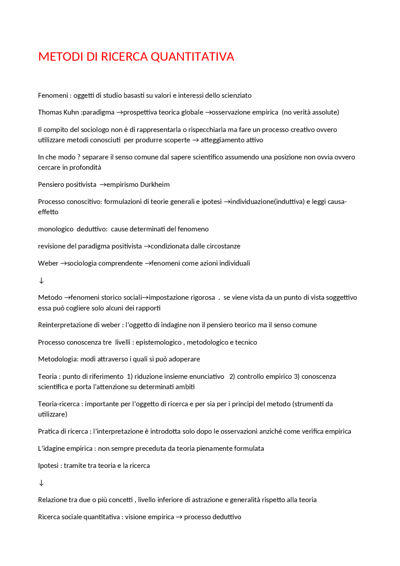 Riassunto Metodi E Tecniche Di Ricerca Docsity
