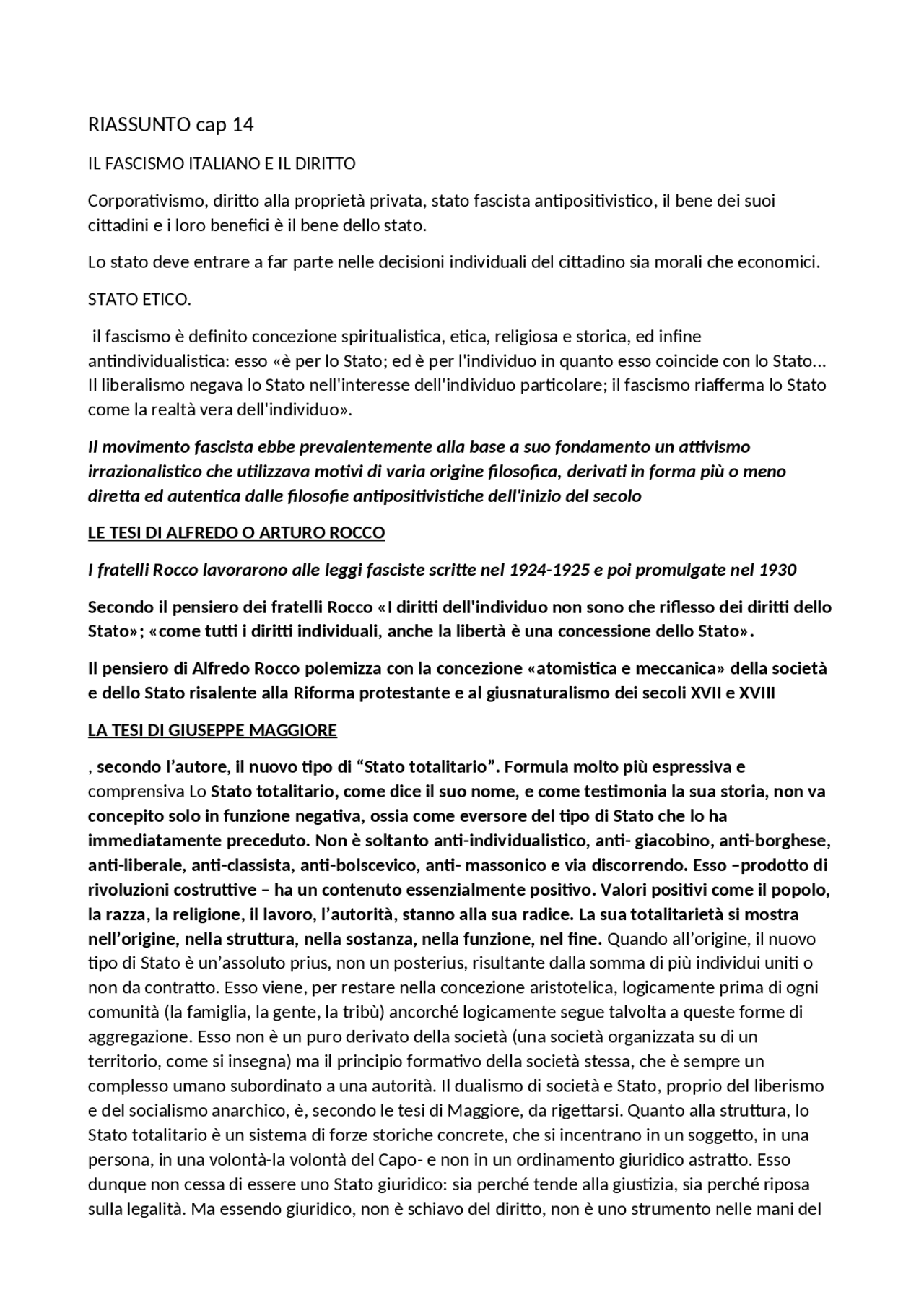 Riassunto Cap 14 Fascismodocx Appunti Di Filosofia Del Diritto Docsity