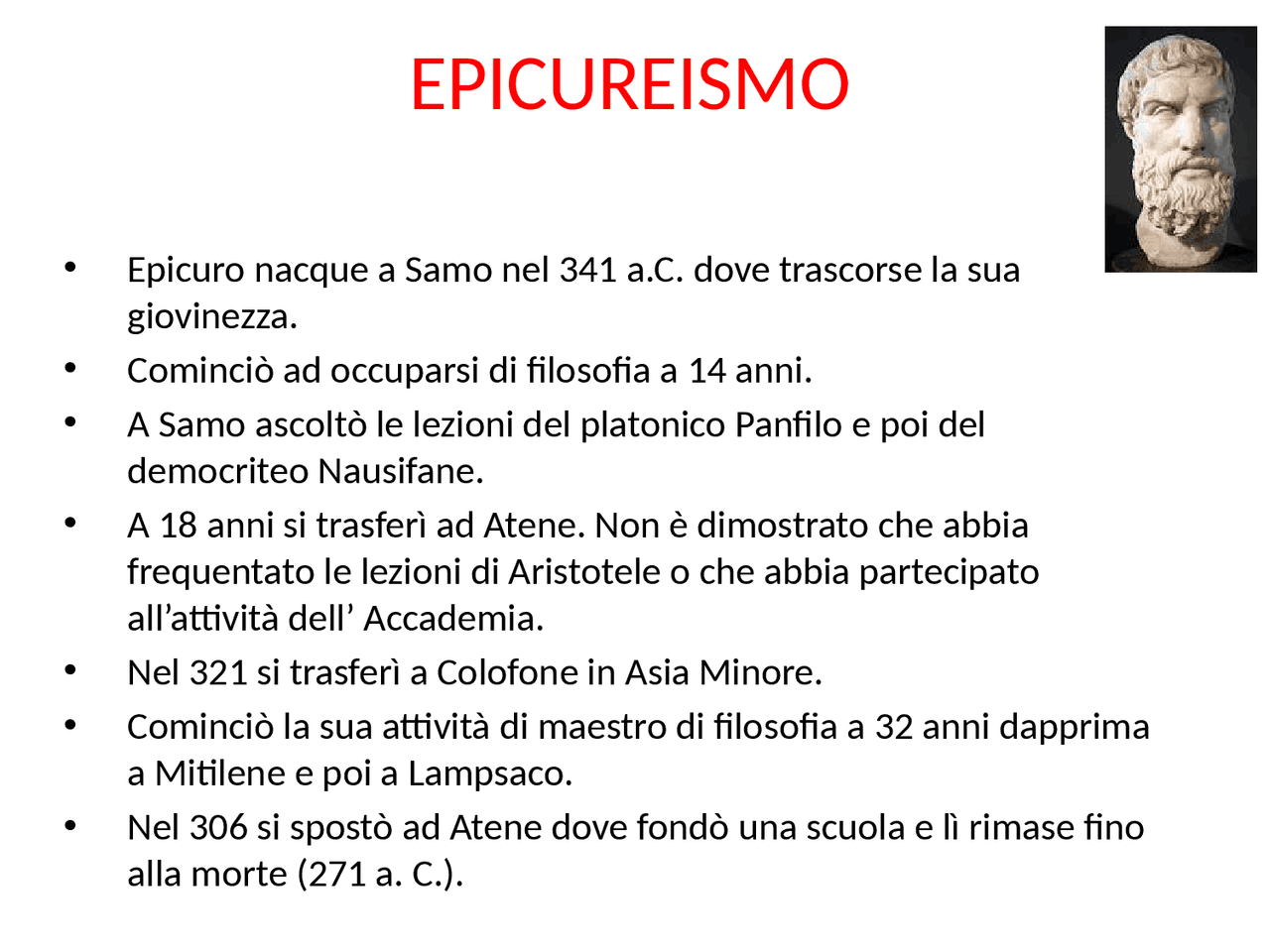 Epicureismo Mappe Concettuali Docsity