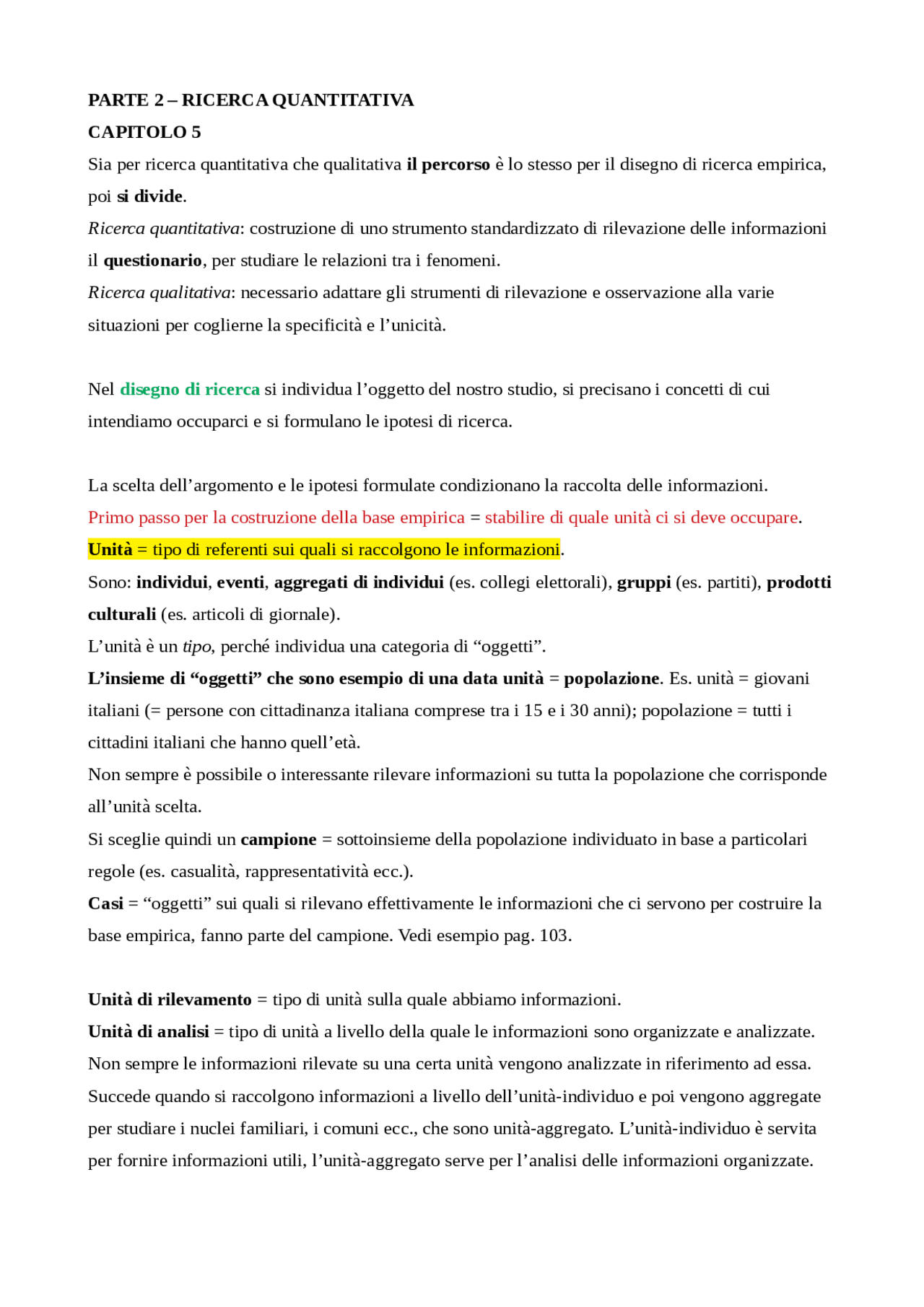 Riassunto Metodologia Delle Scienze Sociali Meraviglia Cap 5 7 Docsity