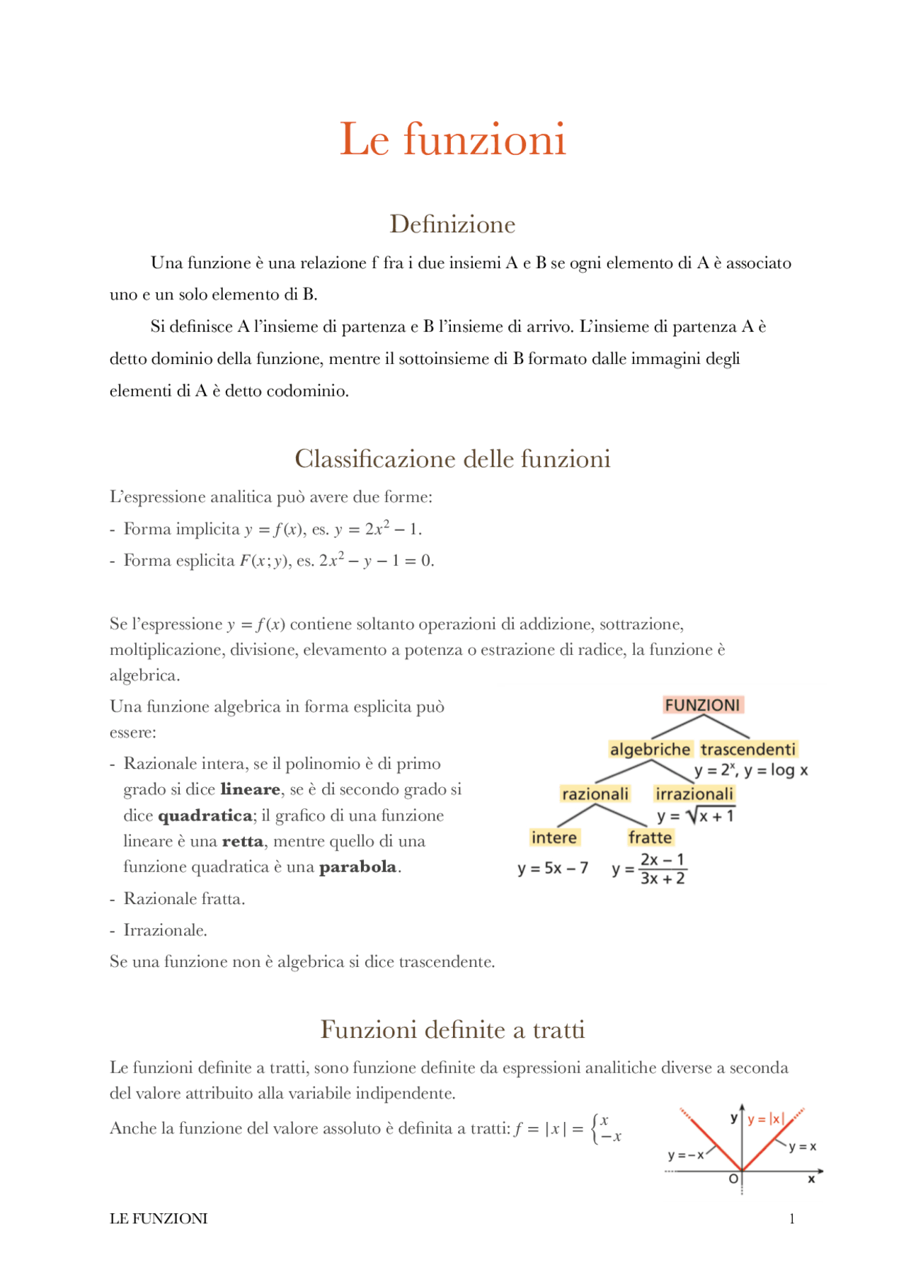 Le funzioni e le trasformazioni geometriche | Dispense di Matematica | Docsity