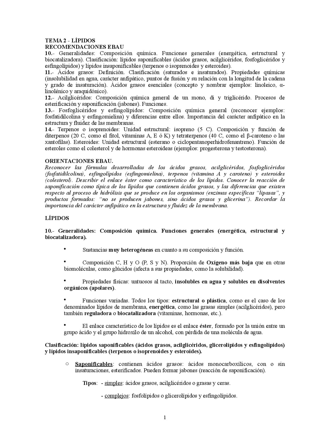 LÍpidos BioquÍmica 2 De Bachiller Docsity