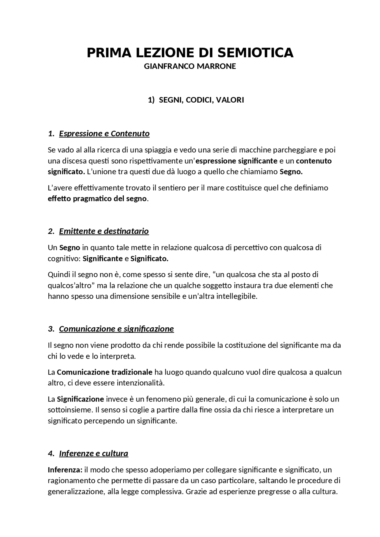 Riassunto Libro Prima Lezione Di Semiotica Docsity