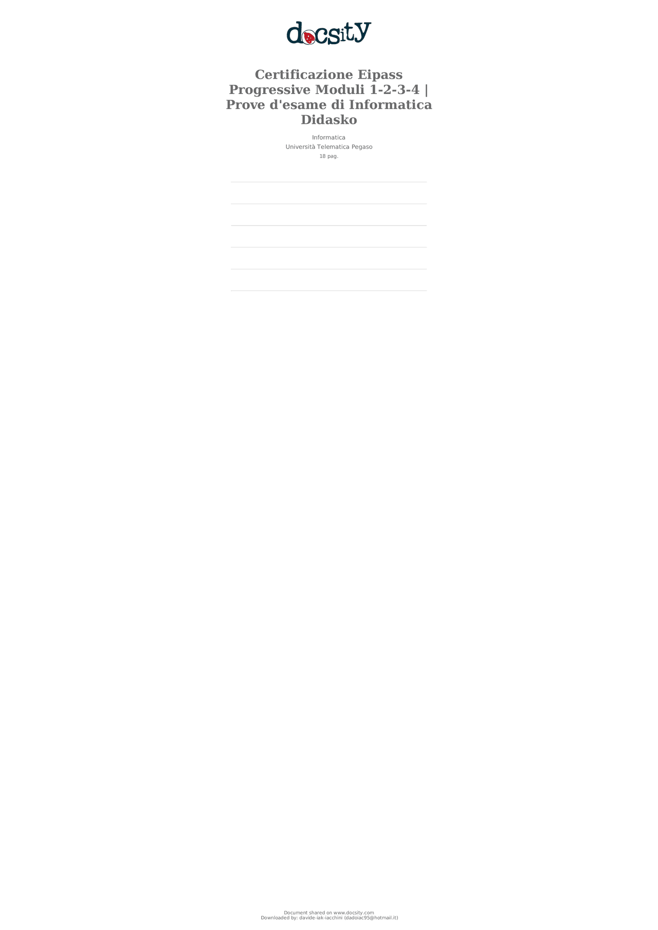 Eipass Progressive Più Livelli Docsity