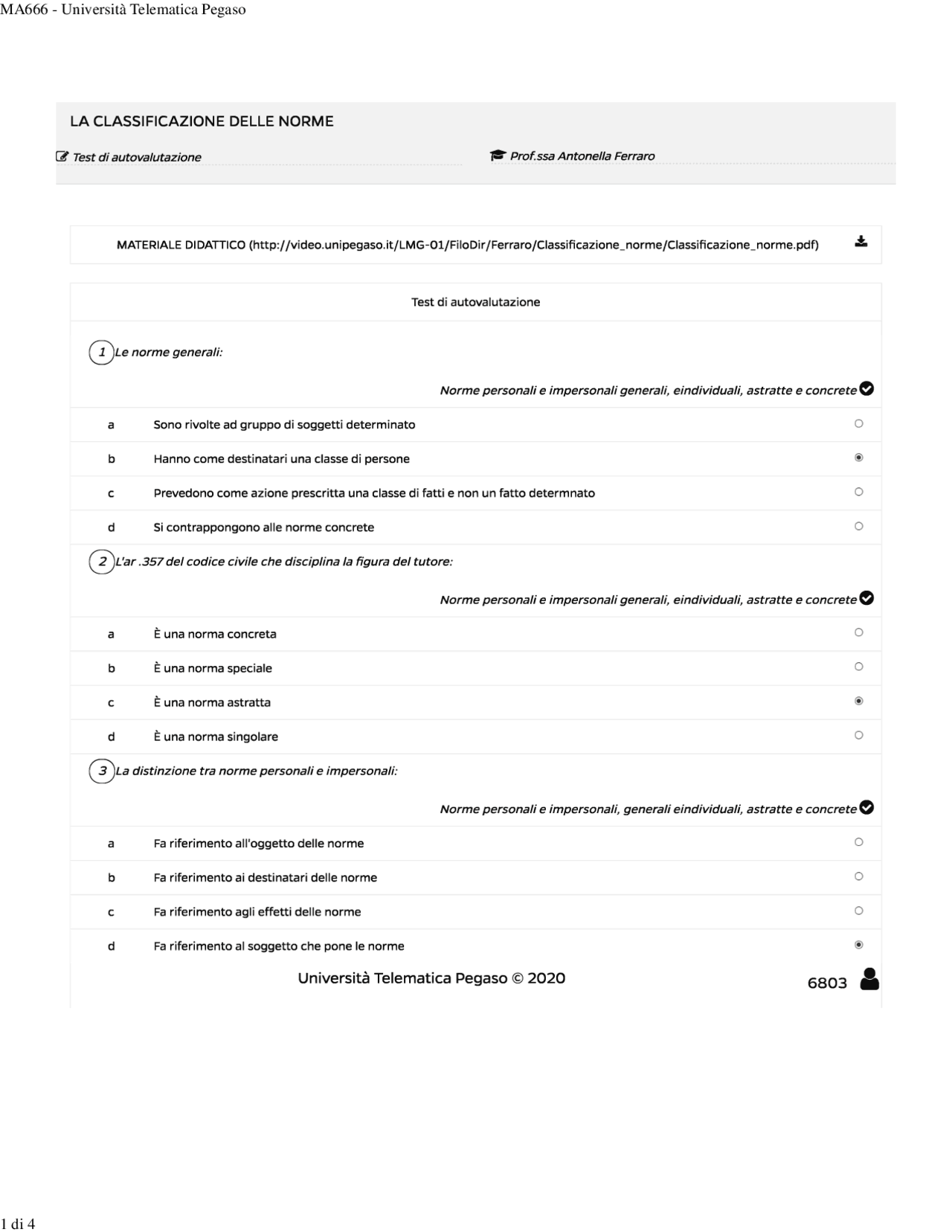 Test Autovalutazione Docsity