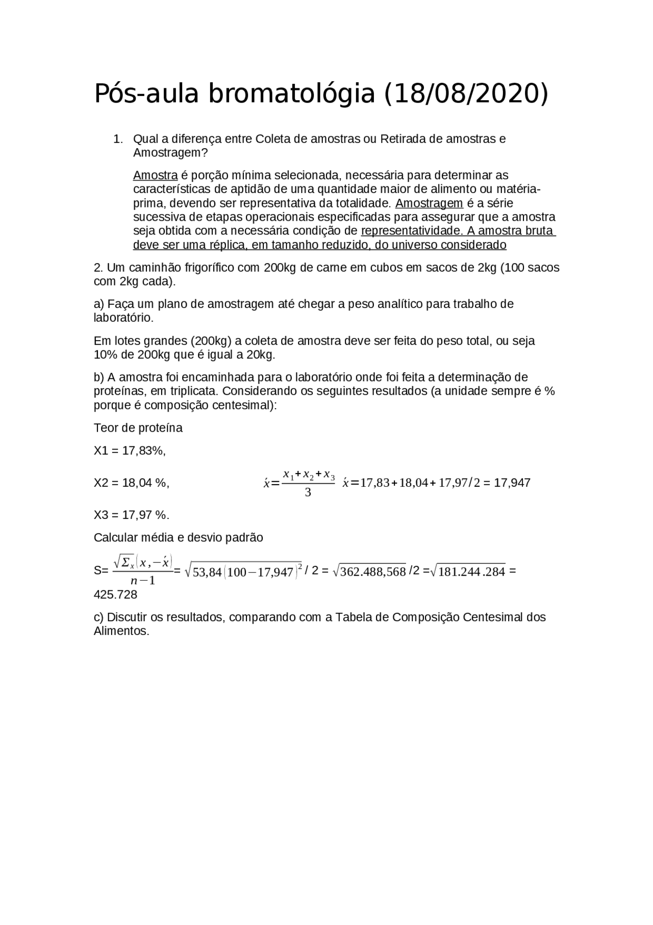 Definições Bromatologia Resumos Químca Dos Alimentos Docsity