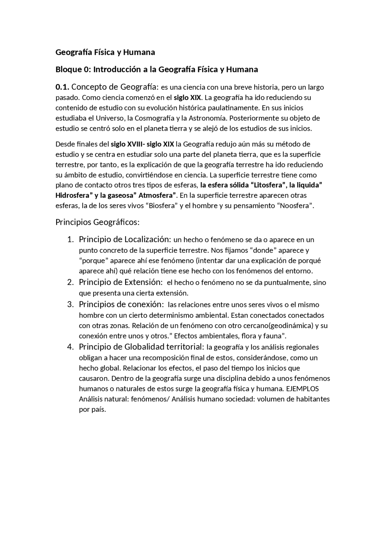 Geografía física y humana | Apuntes de Geografía | Docsity