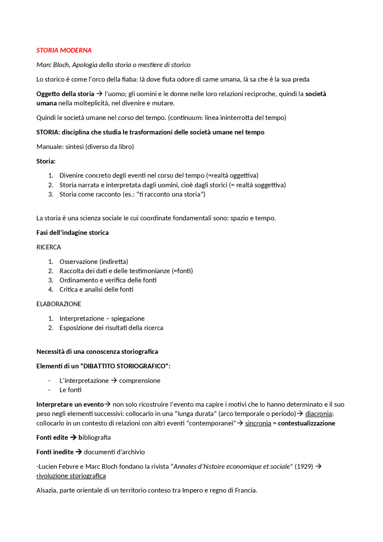 Appunti Storia Moderna Docsity