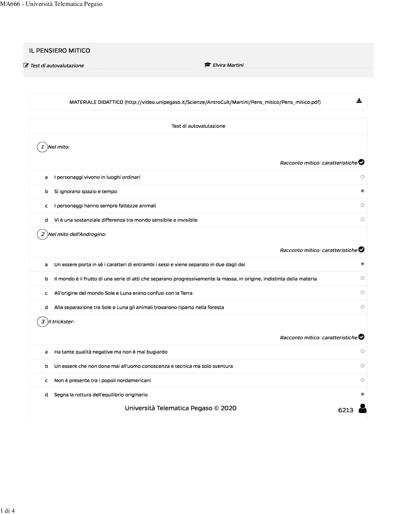 Test Autovalutazione Docsity