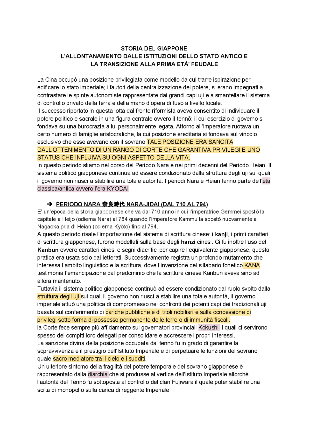 Storia Del Giappone Docsity