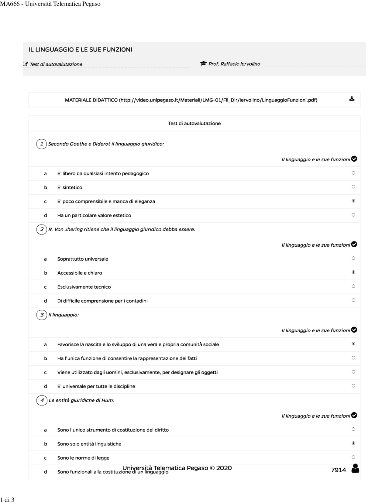 Test Autovalutazione Docsity